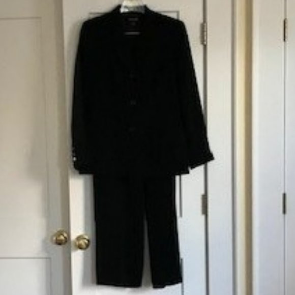 Kasper | Pants & Jumpsuits | Ladies Black White Pinstripe Pant Suit ...